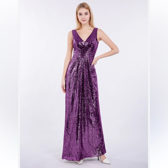 Kate Kasin | Dresses | Kate Kasin Sparkly Sequins Beading Crystal ...